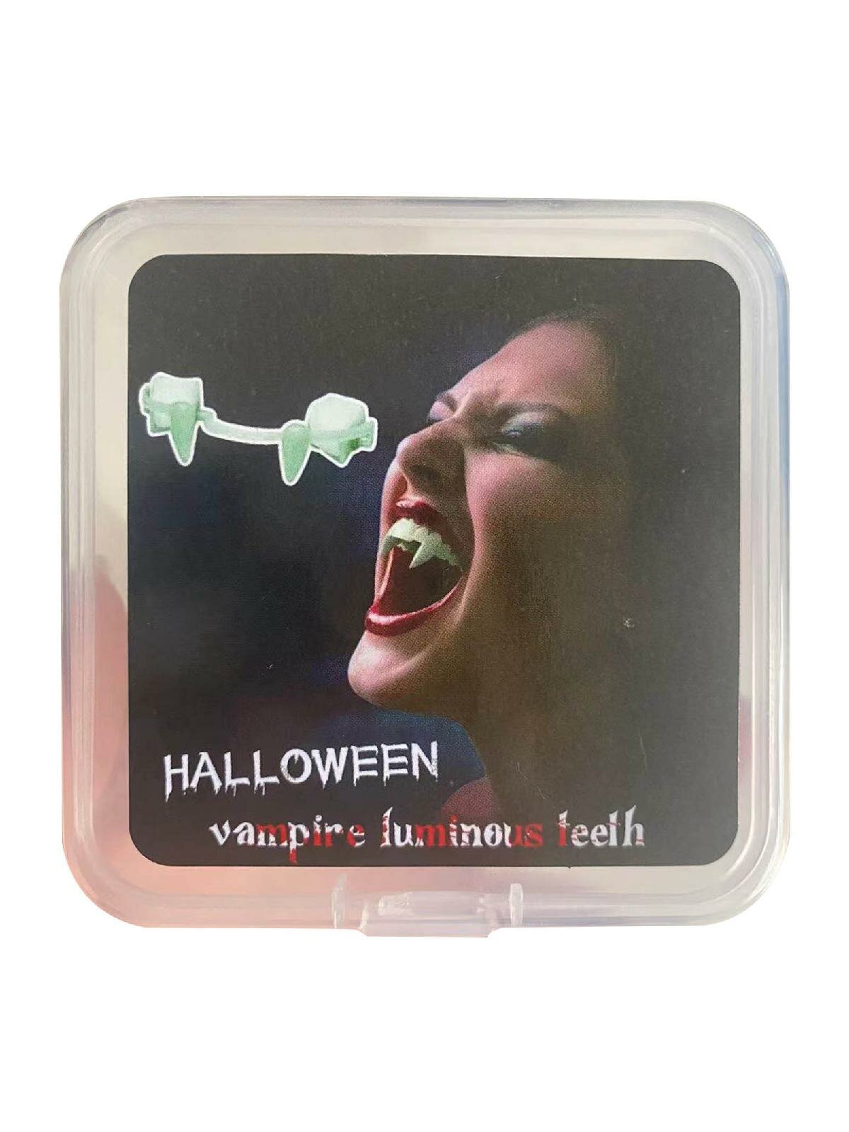 Светящиеся убирающиеся вампирские клыки на Хэллоуин