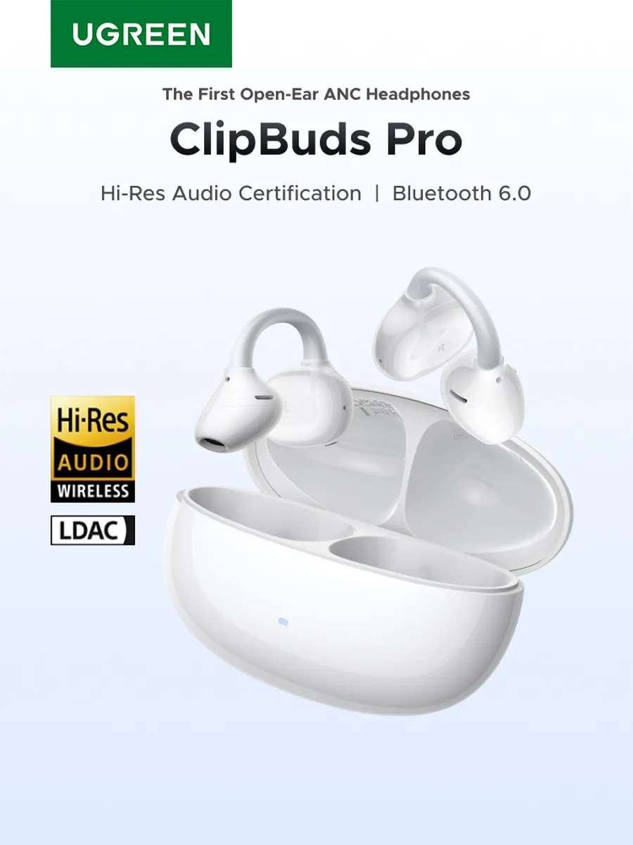 Беспроводные наушники UGREEN WS218 (65880) ClipBuds Pro Earphone Белый Bluetooth (RU)