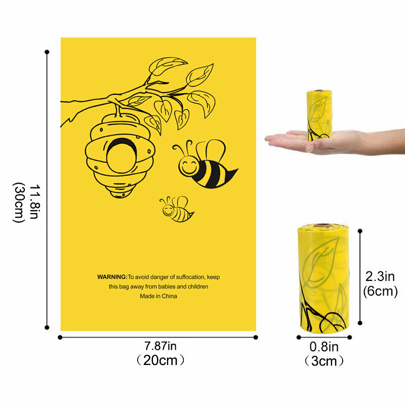 Биоразлагаемые мешки для собачьих экскрементов с ароматом меда и османтуса Цвет：Одна рулонная упаковкаРазмер：20*30