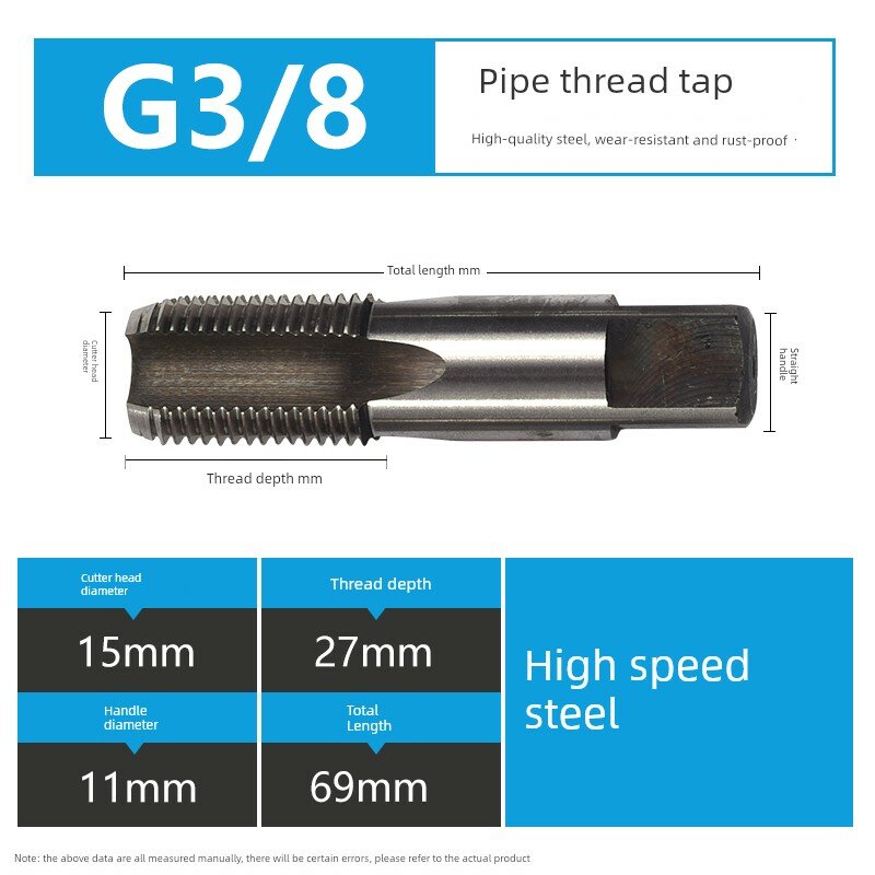 Труборезные метчики, метчики для труб, цилиндрические метчики для труб NPT/1/2 3/4 для водопроводных труб Быстрорежущая