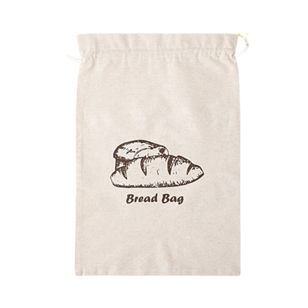 Хлопчатобумажный мешочек для хлеба на шнурке многоразового использования-серый хлеб 30 на 45
