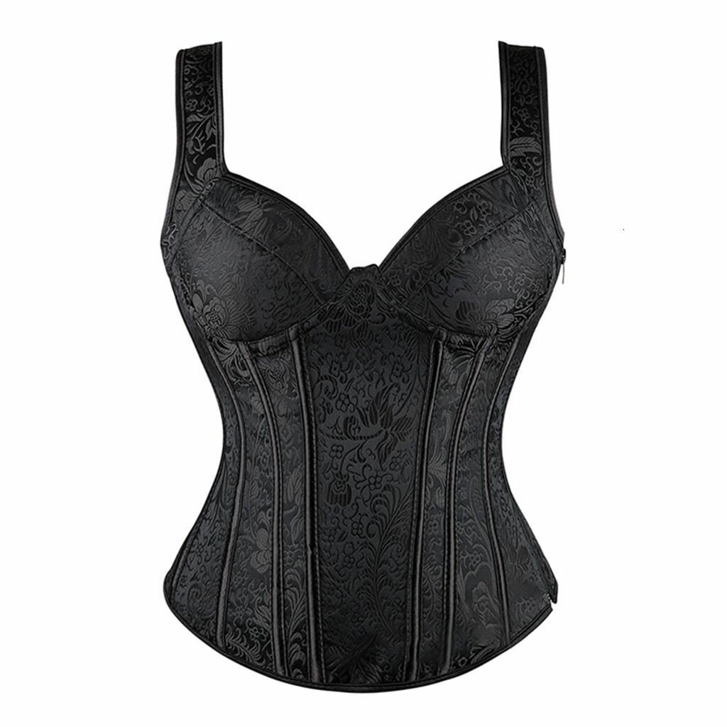 Французский корсет с китовым усом, Черный - XXXL