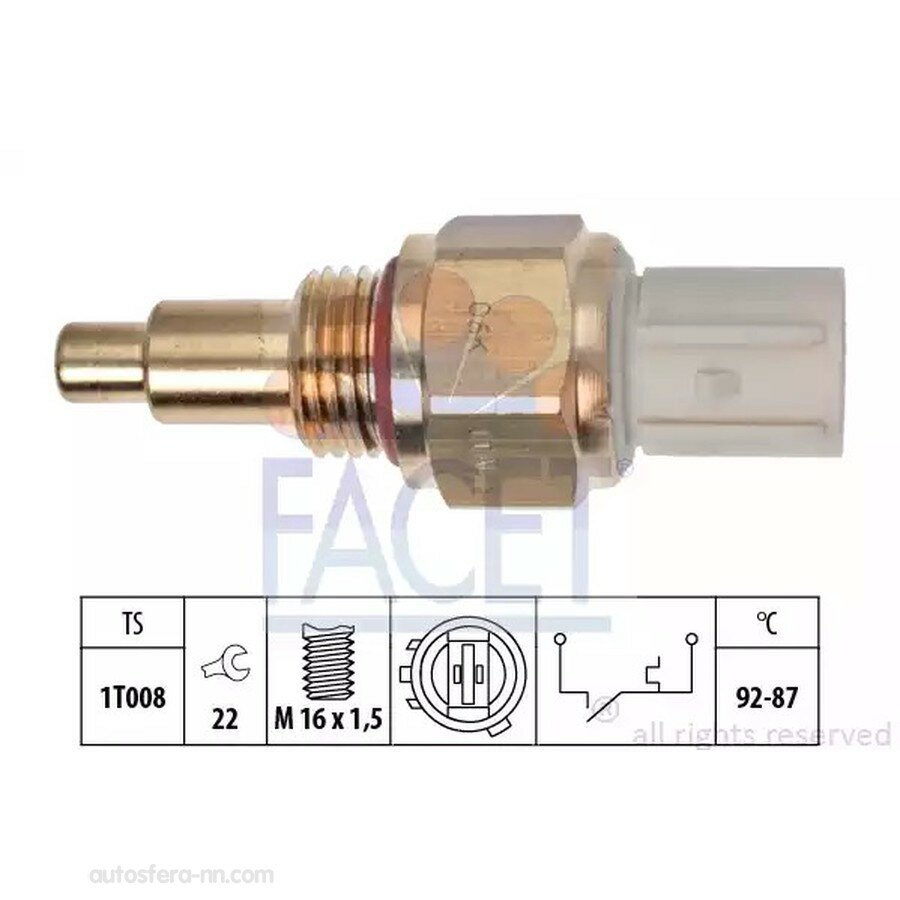 FACET 75050 1.850.050 Термовыключатель, вентилятор радиатора Honda 85-89