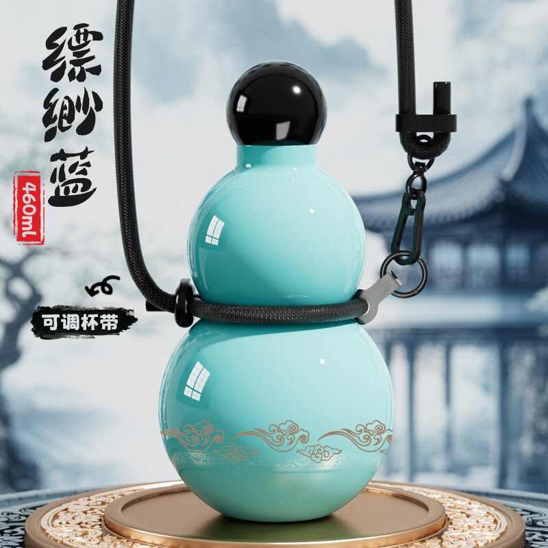 Утолщенная термокружка из нержавеющей стали 316, для мужчин и женщин, с национальным дизайном, стильная спортивная бутылка для воды для домашнего использования