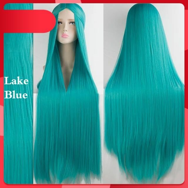 Косплей парик 100 см белый длинные прямые волосы парик