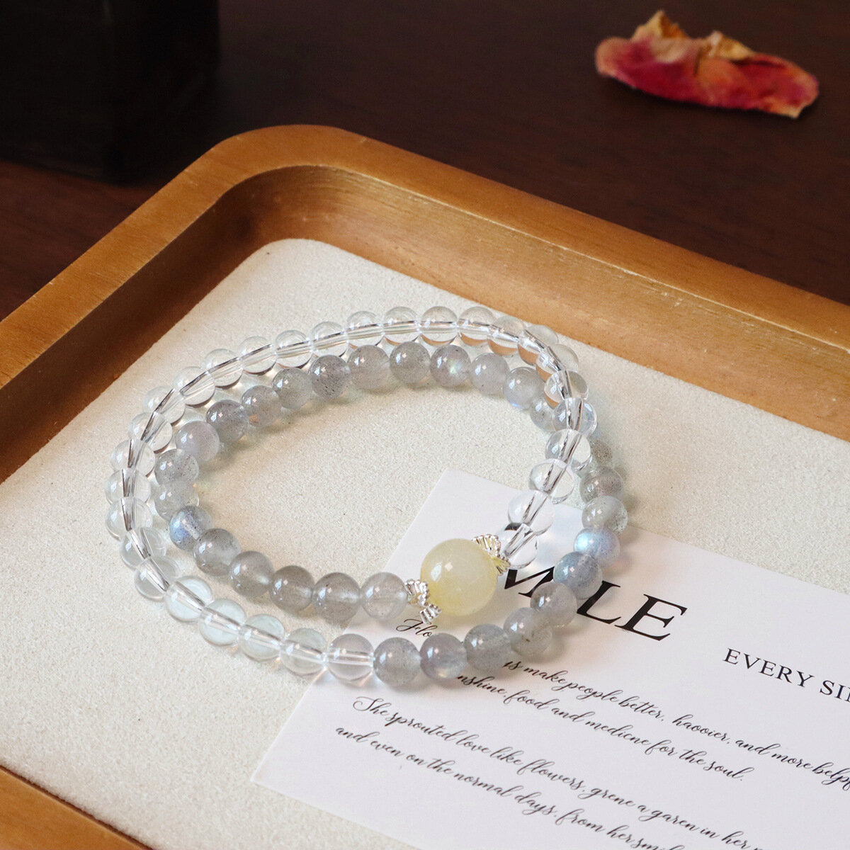 Браслет для гадания, YM Mall из аквамарина с плетением Привлечение свежести и удачи