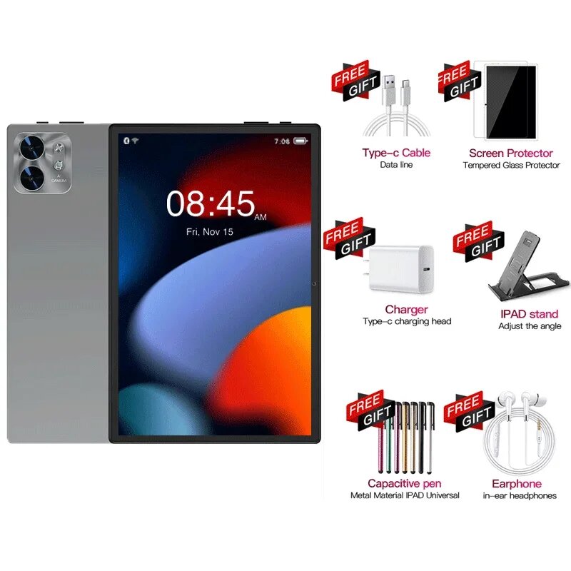 Планшет Pad P90 Pro, оригинальная глобальная версия, 11 дюймов, Android 16, Snapdragon8gen3, разблокировка лиц, 20000 мАч, 22 ГБ + 2 ТБ, Dual SIM HD 4K Tab PC