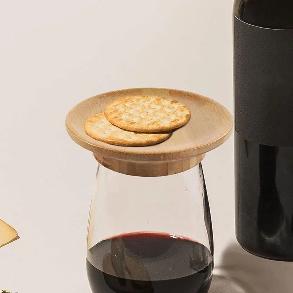 Крышка Для Бокалов Из Бамбука Защита В Ночных Клубах Цвет Светло-Коричневый Размер 10.00X10.00X2.00Cm