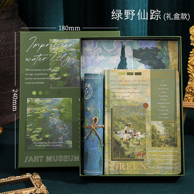 Набор блокнотов с винтажной масляной живописью, подарочная коробка, высококачественный дневник для девочек, дневник для учениц начальной школы