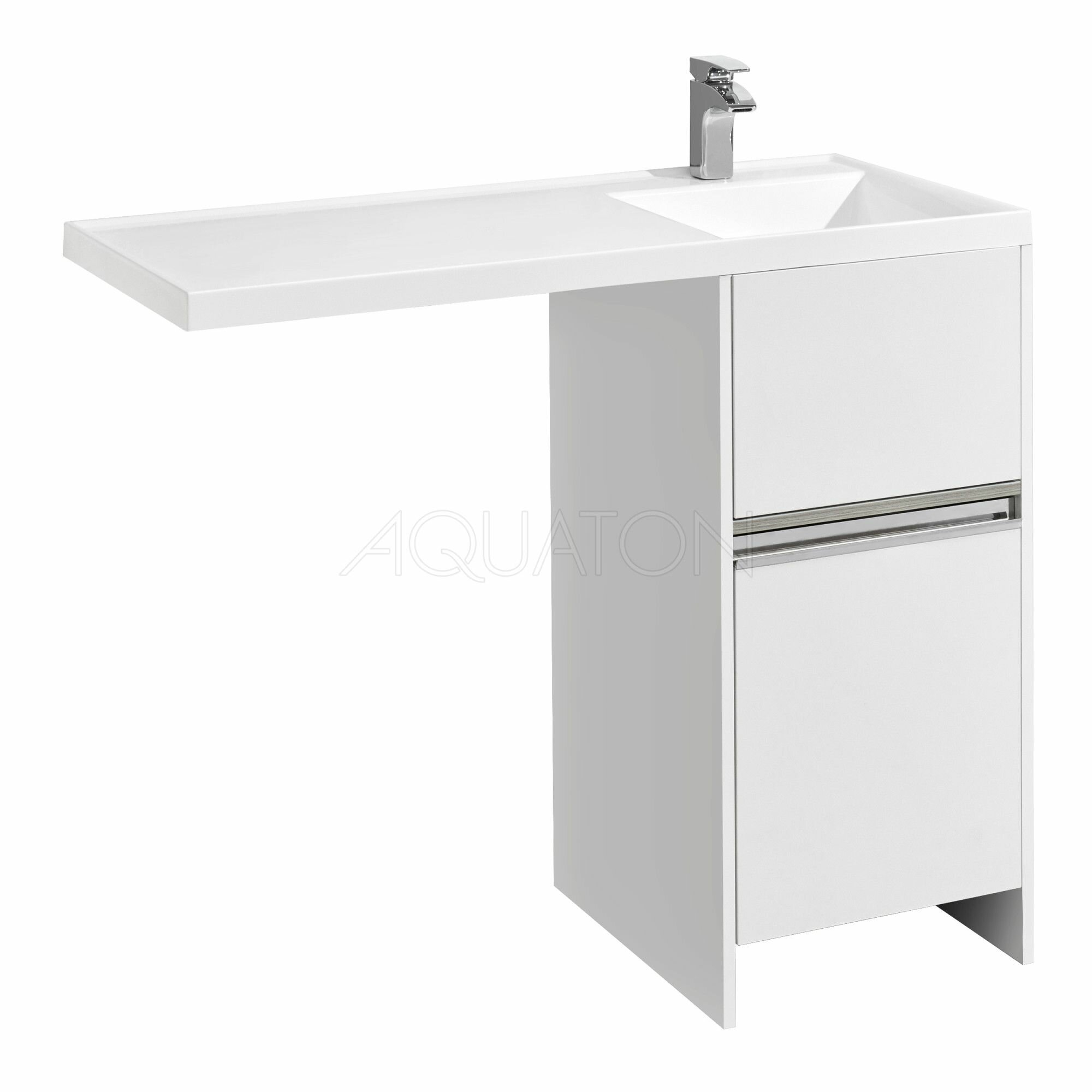 Тумба для раковины AQUATON Лондри 40 под стиральную машинку, белая (1A236001LH010)