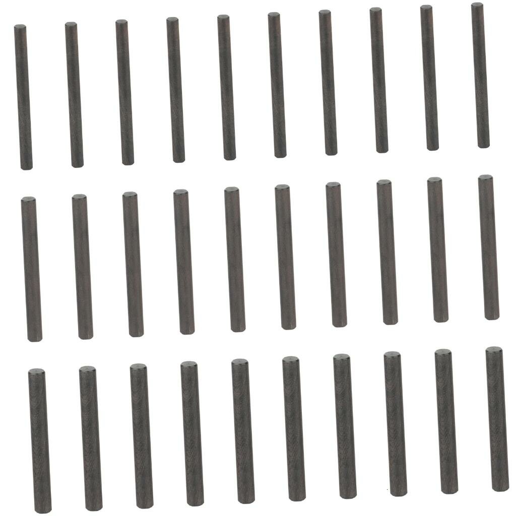 Круглые фасонные деревянные штифты 8/10/12 мм, 30 шт, Черные