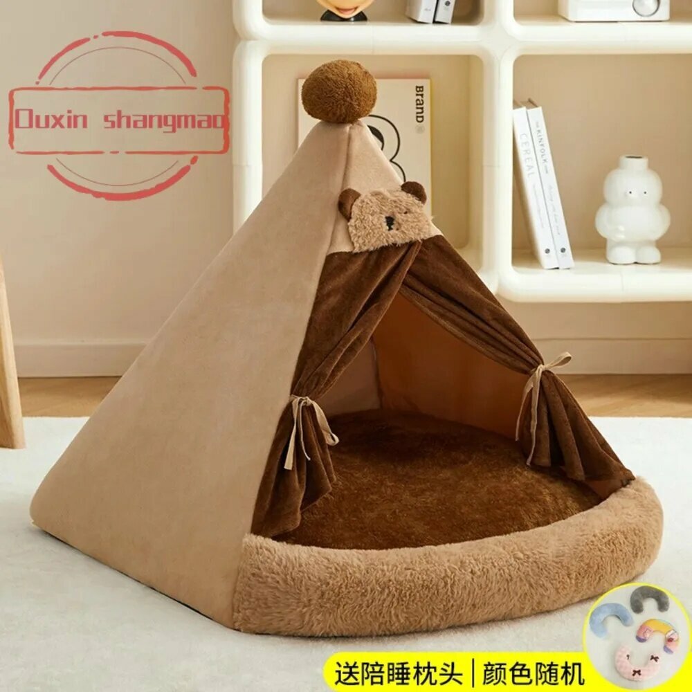 Лежанка для собак мелких и средних пород и для кошек PetPicks, 60x50x50 см, лежак для животных цвет графит