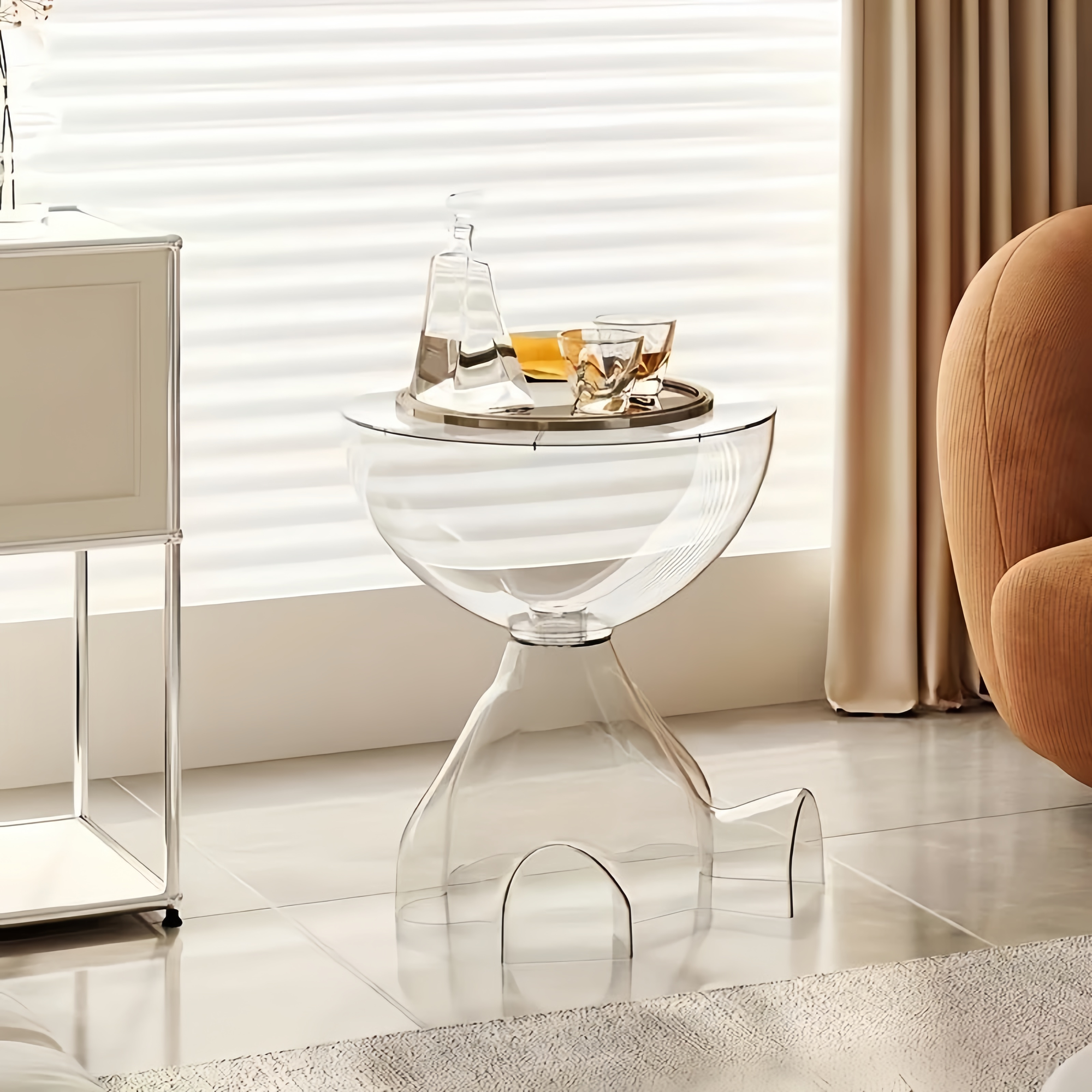 Журнальный стол YAO YAO, прозрачный, бескаркасный, пластик/биопластик, 30 x 40 x 40 см