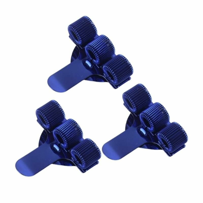 3 шт. тройные металлические держатели для ручек с карманным зажимом и регулируемыми пружинными кольцами для врачей и медсестер, Deep blue.