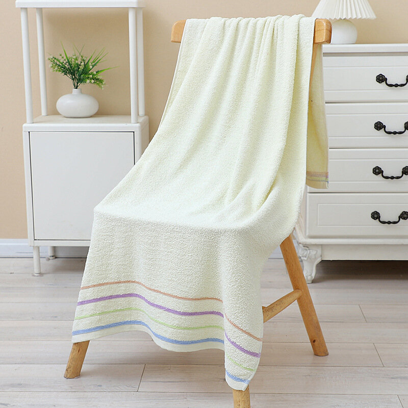 Полотенце банное, хлопок, мягкое, впитывающее, цвет желтый, 70x140 см