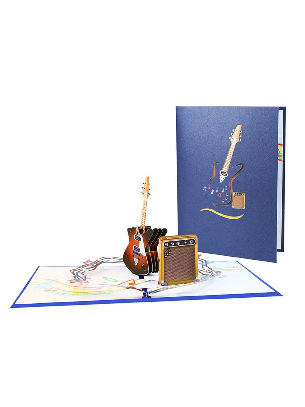 Гитарная 3D открытка для украшения дома, приглашения на вечеринку и поздравления с фестивалем
