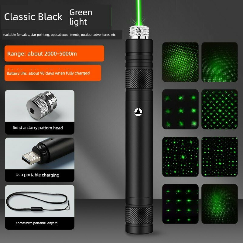 Лазерная указка, перезаряжаемая, дальнобойная, с мощным светом, инфракрасный фонарик, лазер, сверхмощный, зеленый свет,