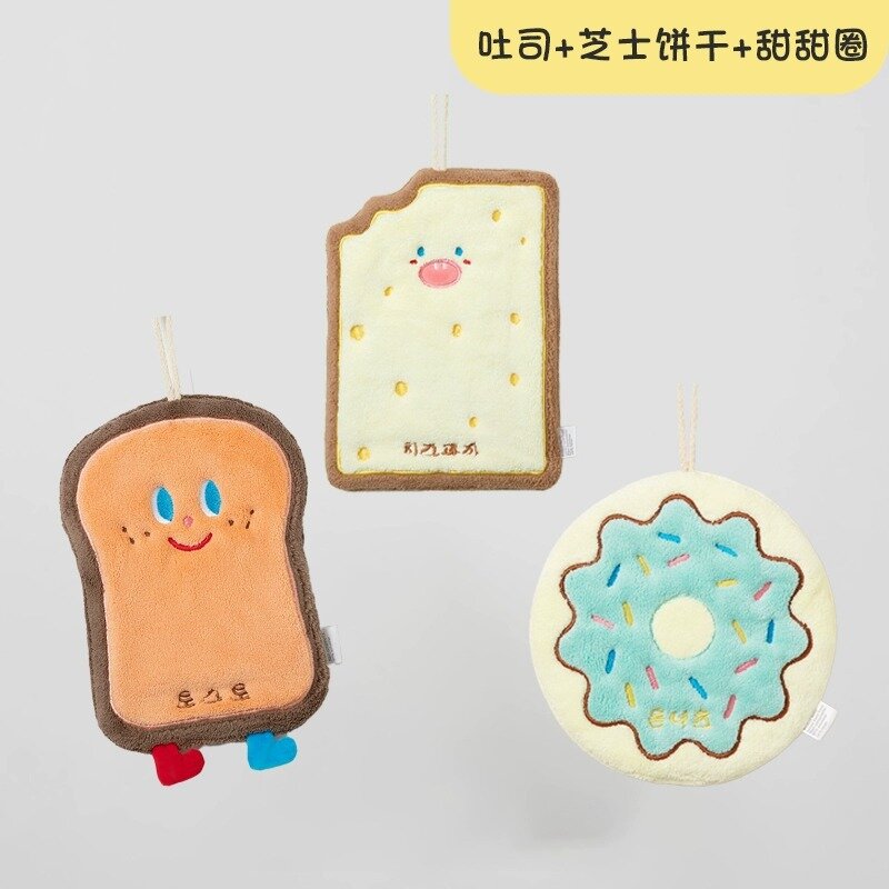 Милый полотенце для рук, висячее, впитывающее, утолщенное, для ванной, мультяшное, полотенце для рук, маленькое квадратное полотенце, кухонная ткань