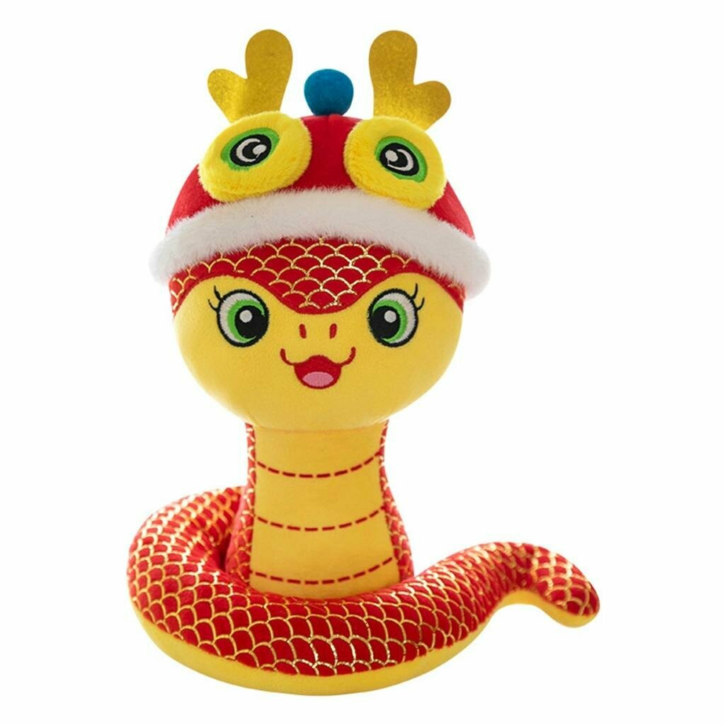 Плюшевая змея на Китайский Новый год, Красный 28 см
