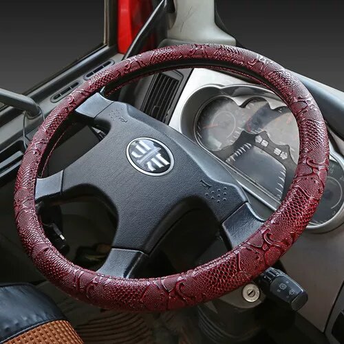 Кожаный чехол на руль для крупногабаритных транспортных средств 40, 42, 45, 47, 50 см, чехол на руль для грузовиков,