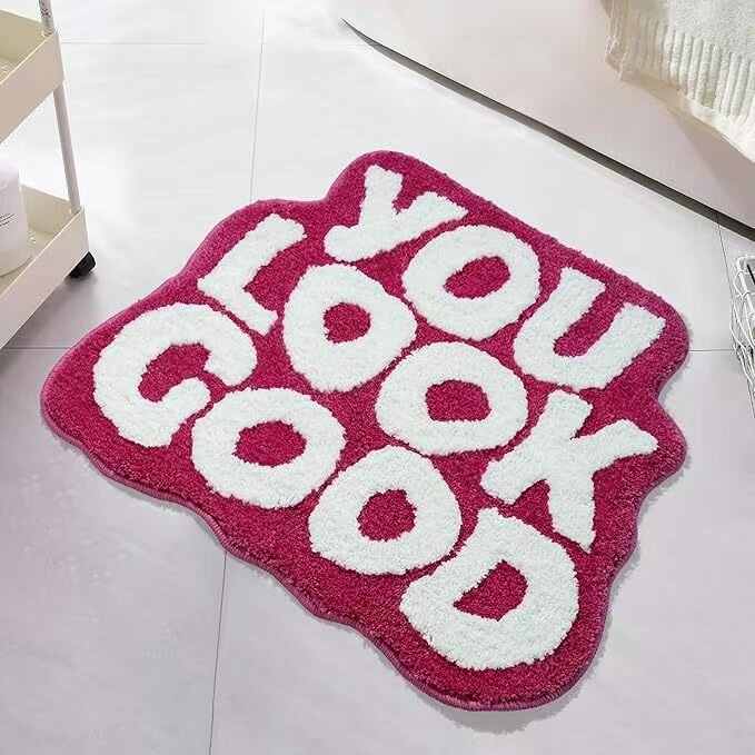 You Look Good розовый коврик для ванной из микрофибры, 50*80cm, Белый