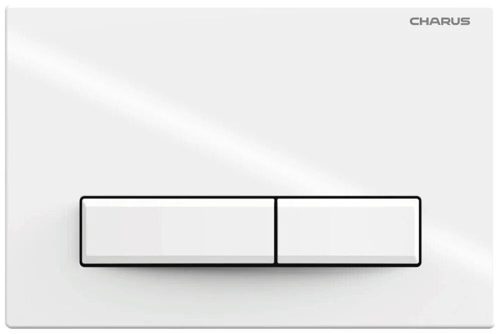 Кнопка смыва для унитаза CHARUS Raiden FP.321.11.01 белая, глянцевая, кнопка для инсталляции, двойной смыв