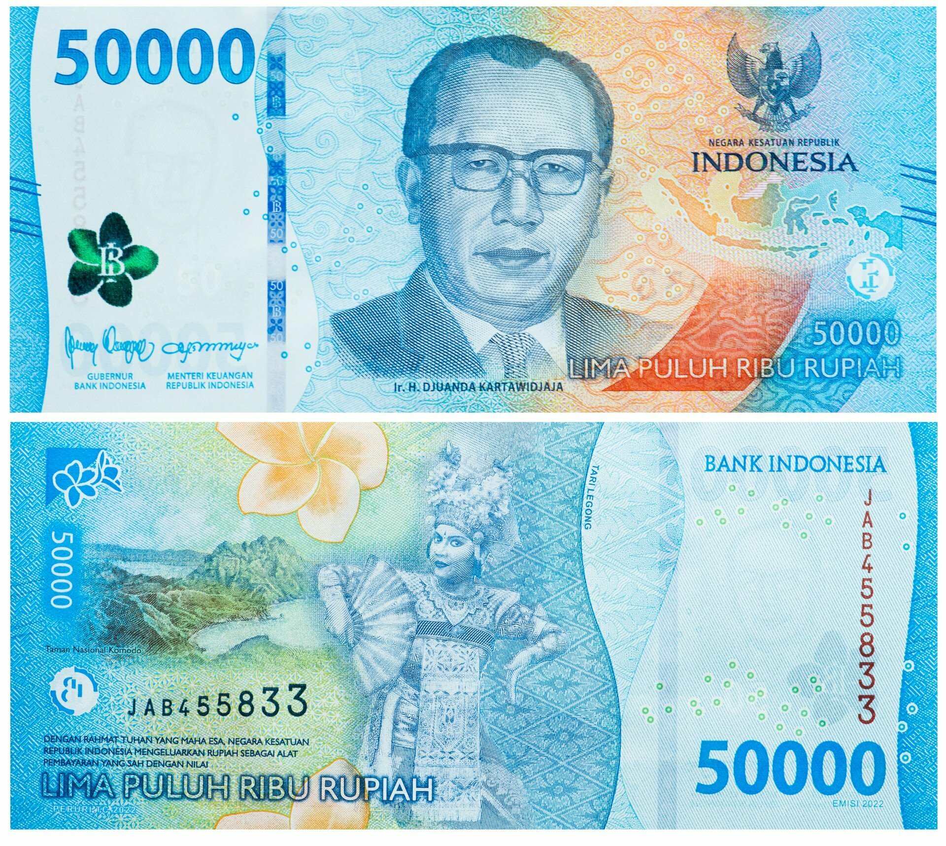 Индонезия 50000 рупий 2022 P-W167