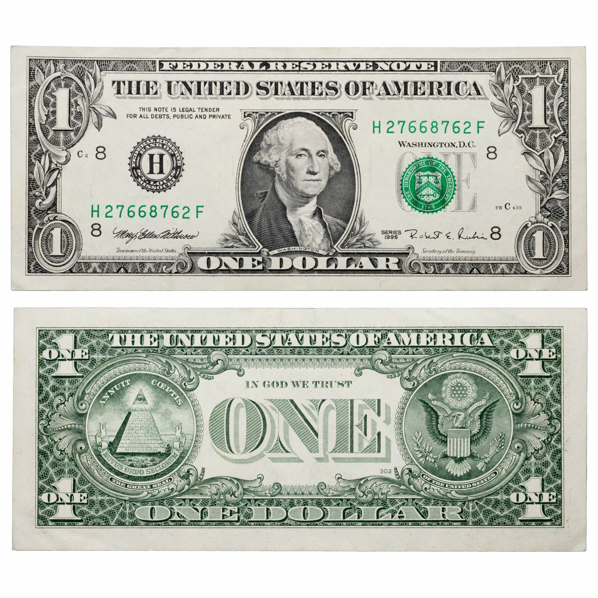 США 1 доллар 1995 Pick 496a H-Сент Луис "FW" Fort Worth