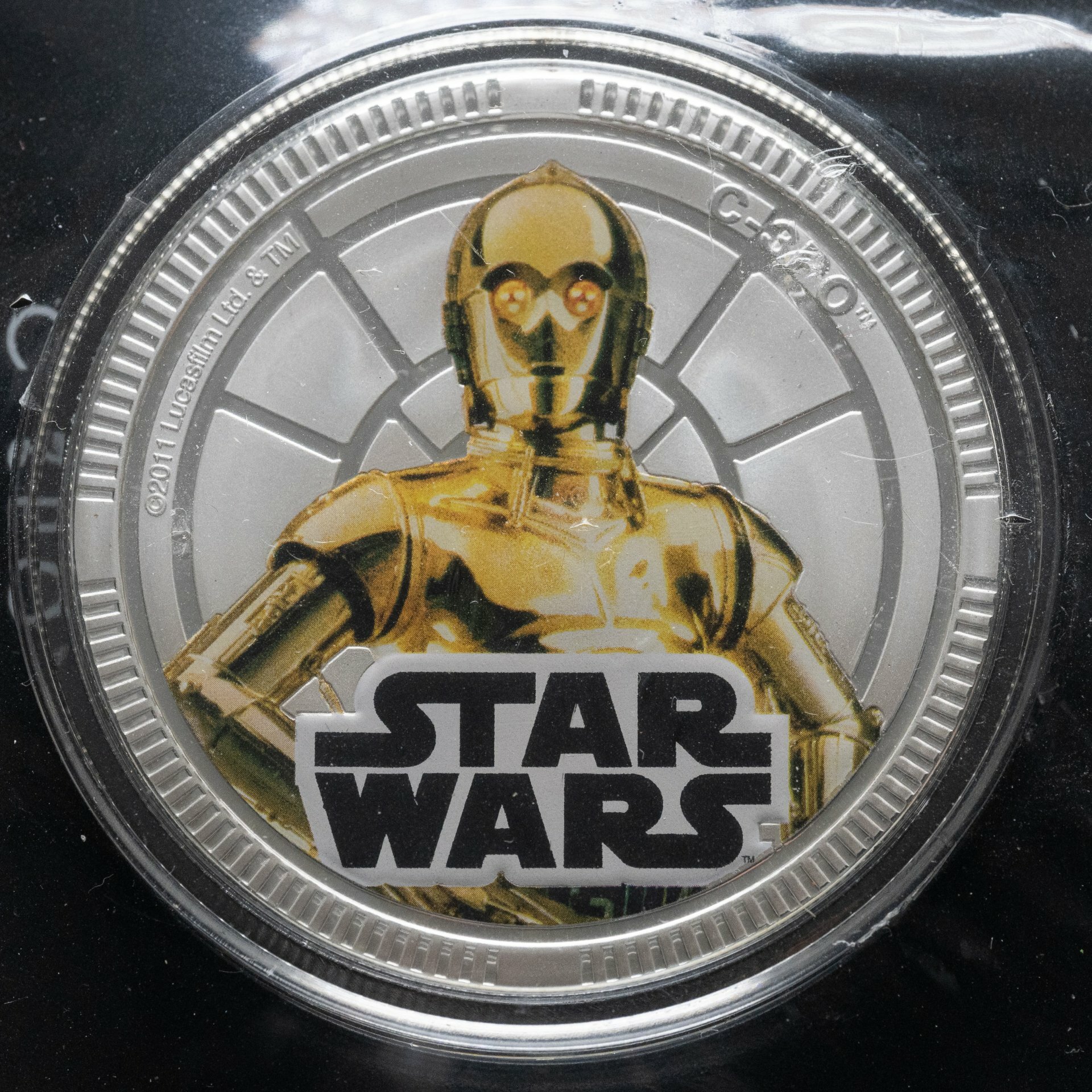 Остров Ниуэ 1 доллар 2011 "Звездные войны - робот C-3PO", Мельхиор медь-никель, в сохранности BUNC