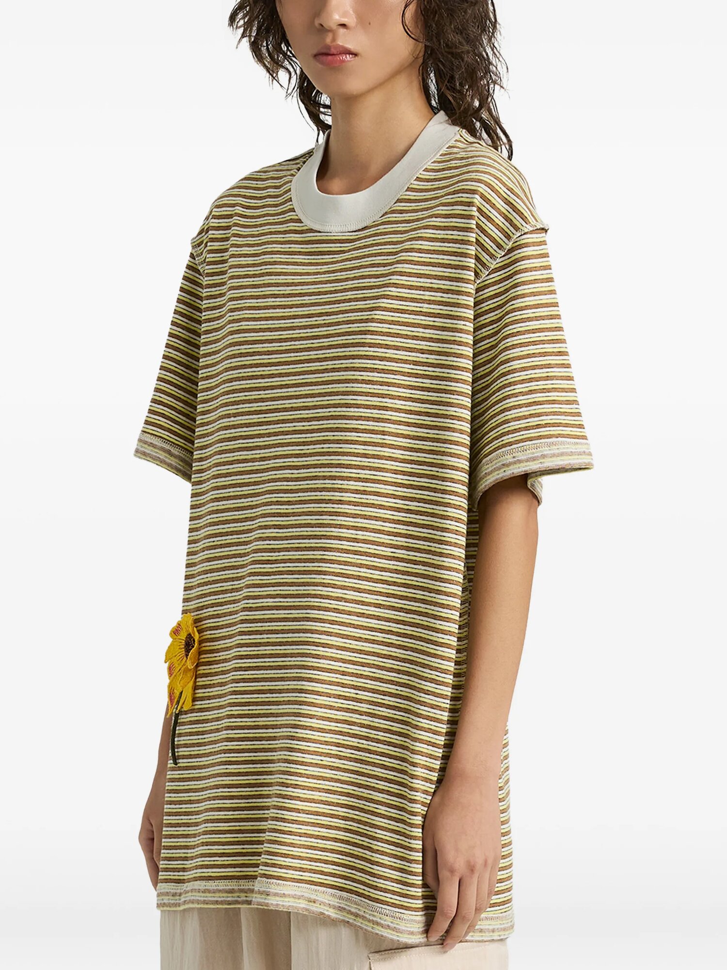Футболка Song For The Mute Striped-pattern flower T-shirt, размер 36 — фото 1