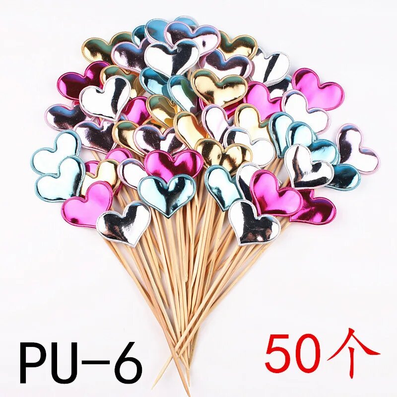Набор из 50 декоративных элементов для торта heart-mixed