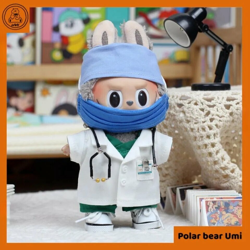 Форма врача и медсестры для куклы 17 см лабубу, без куклы и обуви