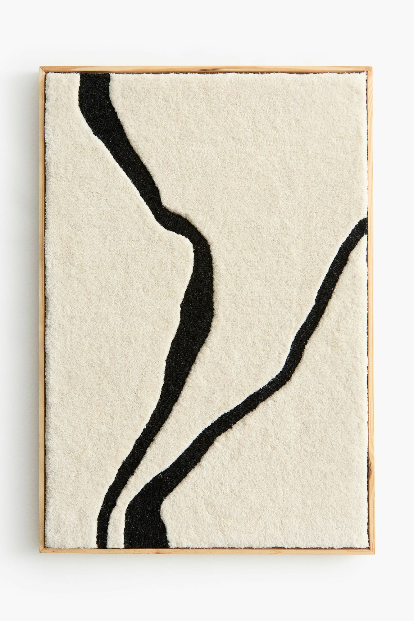 Большое настенное украшение из ворсистой шерсти H&M Цвет Светло-бежевый/черный 51х75 см 2