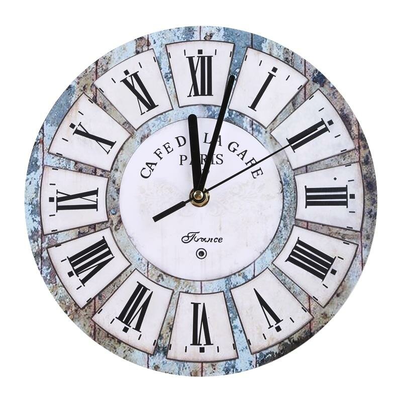 Круглые винтажные настенные часы из дерева, 1