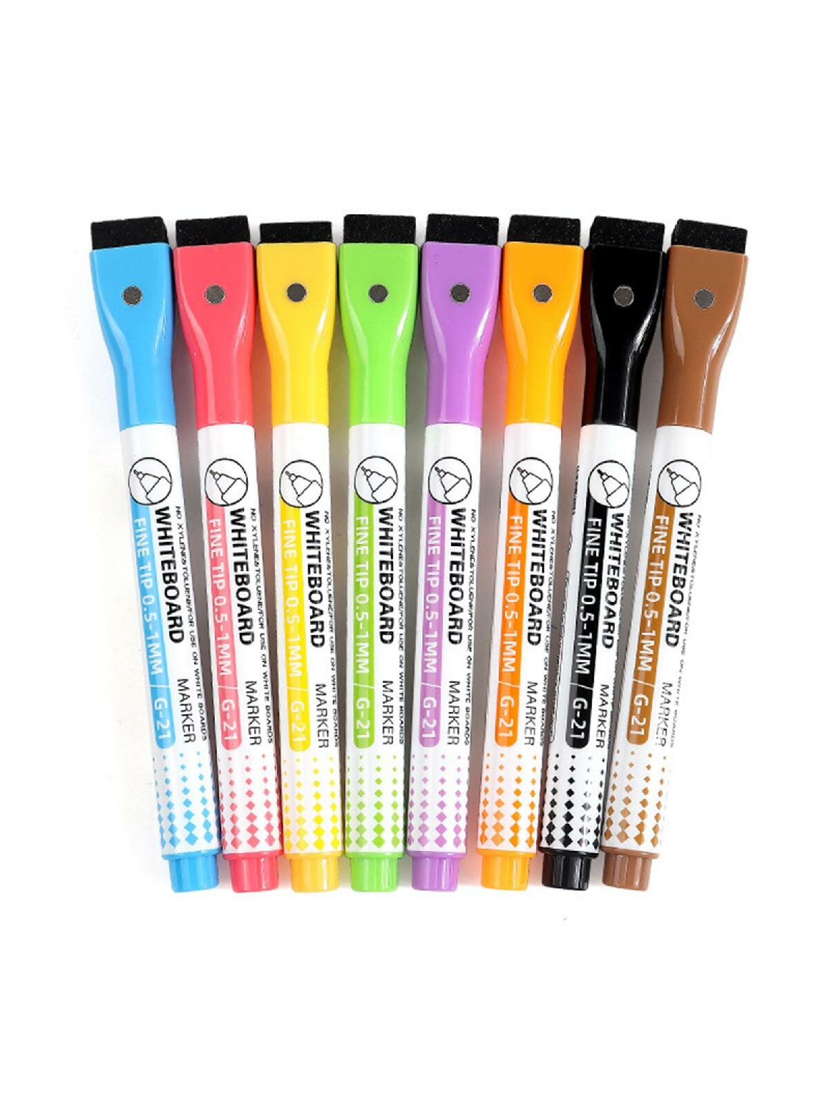 8 цветных ручек для магнитной доски толщиной 0,5 мм