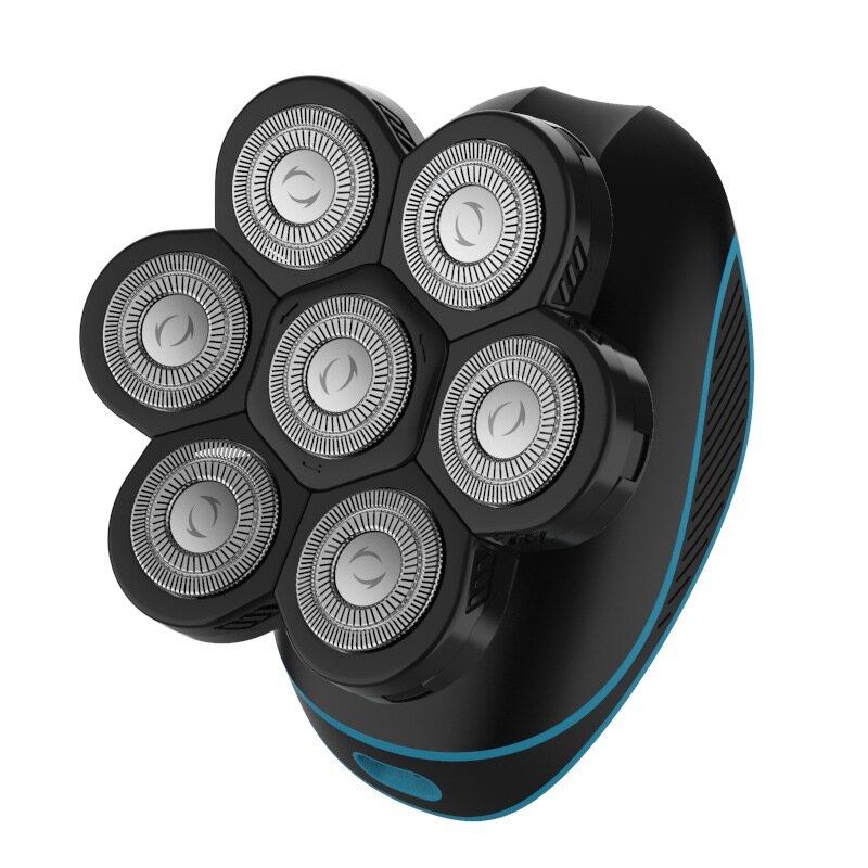 Бритва с головкой «четыре в одной» мощностью 8 Вт, моющийся аккумуляторный набор для всего тела, водонепроницаемая вращающаяся бритва с четырьмя головками и цифровым дисплеем