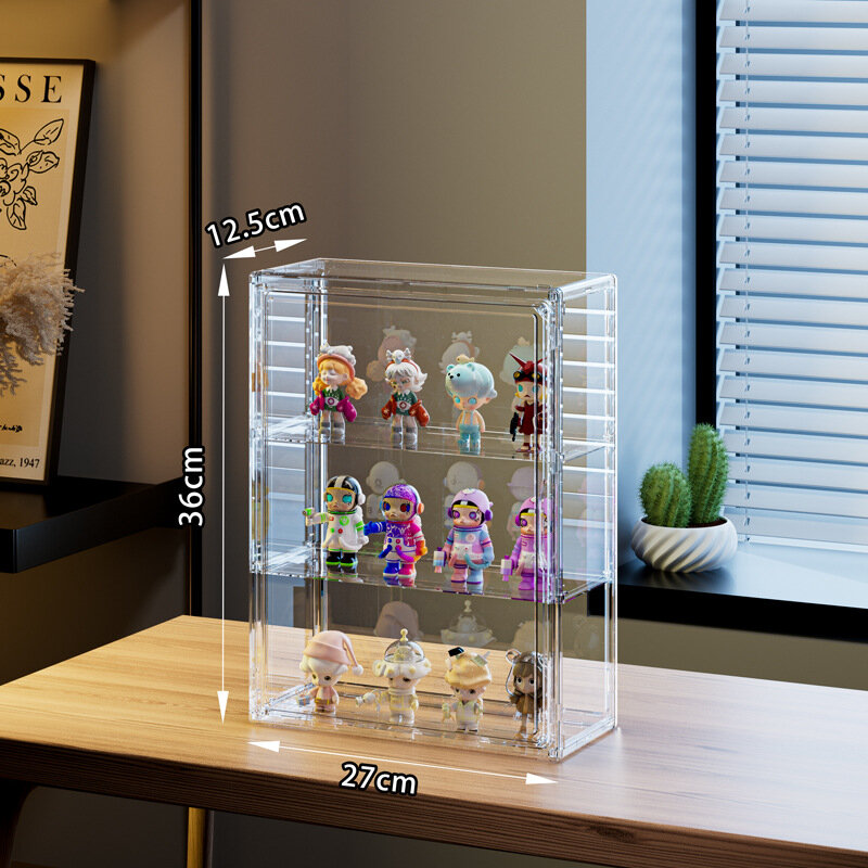 Коробка для хранения сумок, акриловая прозрачная витрина, коробка для фигурок, слепая коробка, пылезащитная, с магнитным присоской, коробка для хранения кроссовок AJ с магнитным присоской