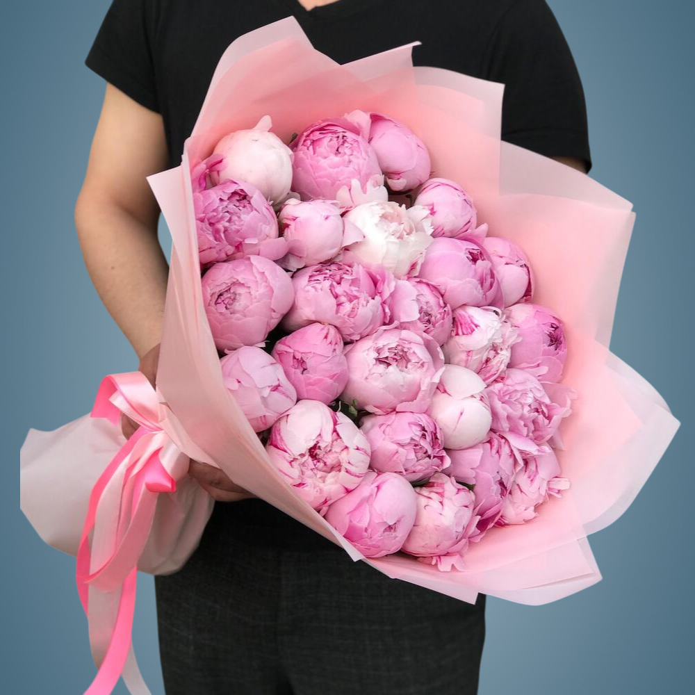 Букет из 25 пионов Сара Бернар