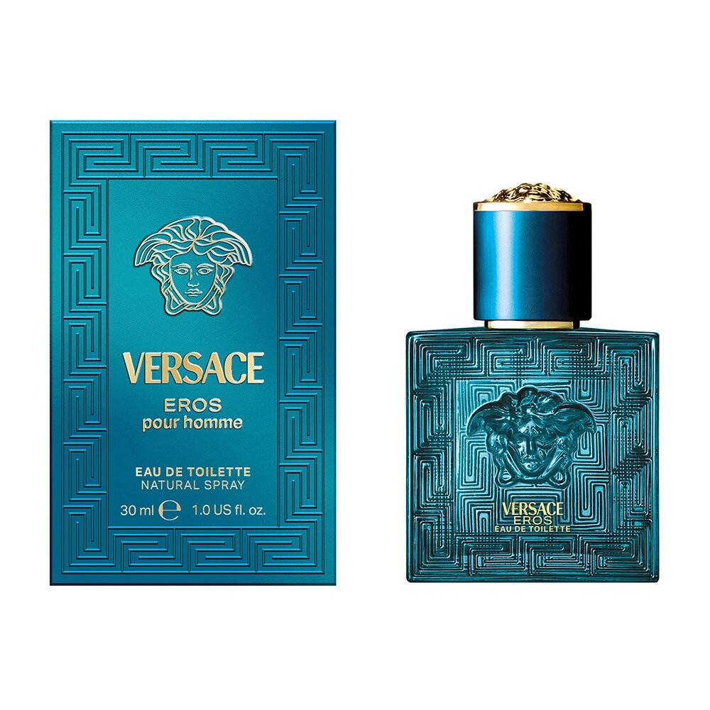 Набор для мужчин Versace Eros туалетная вода 100 мл + туалетная вода 10 мл + косметичка / Версаче Эрос — фото 1