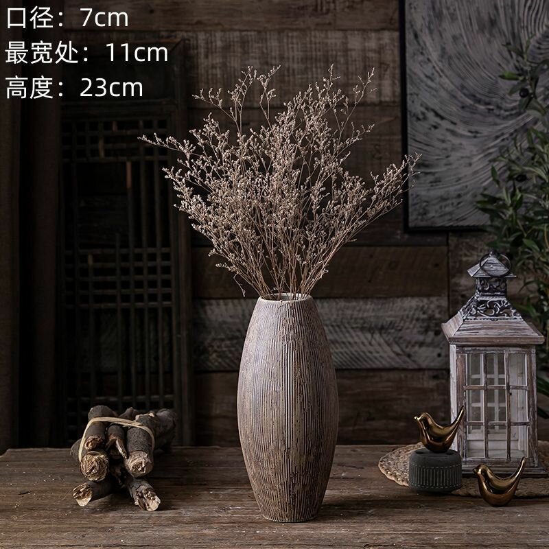 Новая керамическая ваза в китайском стиле, ретро гидропонная горшок, напольное украшение, сухоцветы, ваза для цветов в гостиной, орнамент