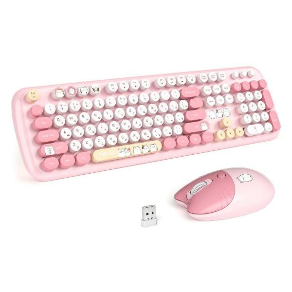 Комплект клавиатура+мышь MOFii SMK-648M3AG pink