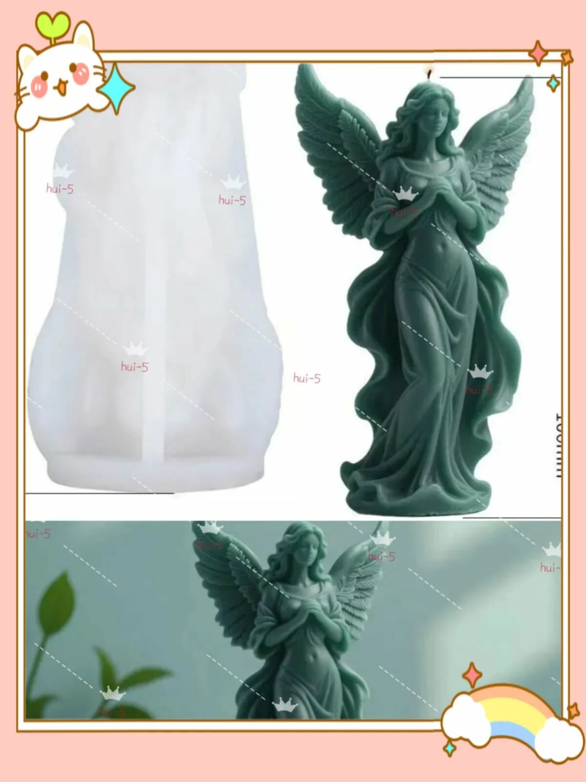 Силиконовая форма ангела, используемая для изготовления гипса, свечей, мыла и шоколада.