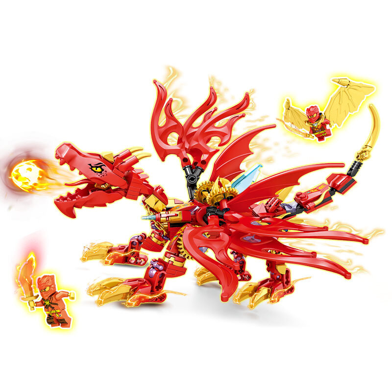 Совместим с LEGO Феникс Пламя Дракона Пазл Модель Обучающая Игрушка Строительные Блоки Мелкие Частицы Подарок для Мальчиков