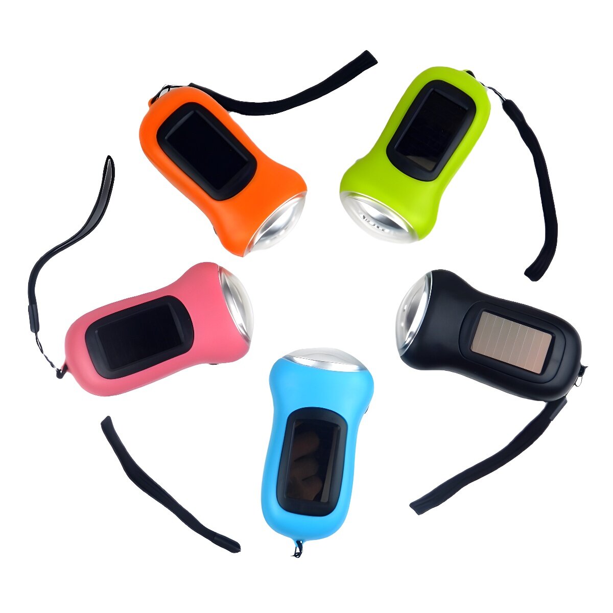 Солнечный перезаряжаемый фонарик с ручным приводом Светодиодный фонарик ручного давления (реальный заряд мини-фонарик