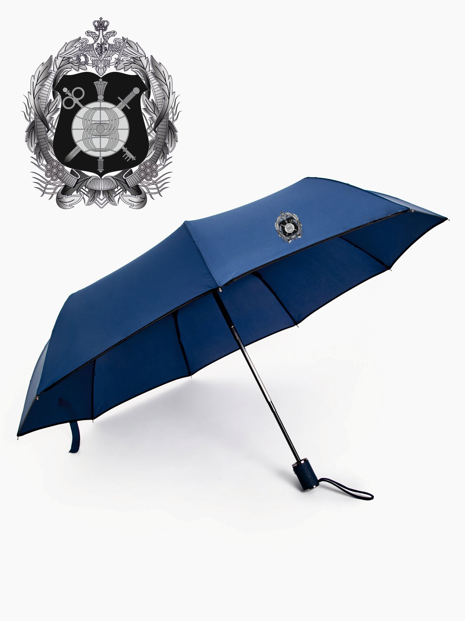 Зонт Служба ЗГТ ВС РФ автомат с гербом, антиветер, в подарочной коробке