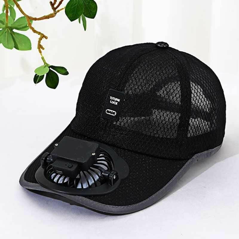 Регулируемая бейсболка с вентилятором - Дышащая сетка