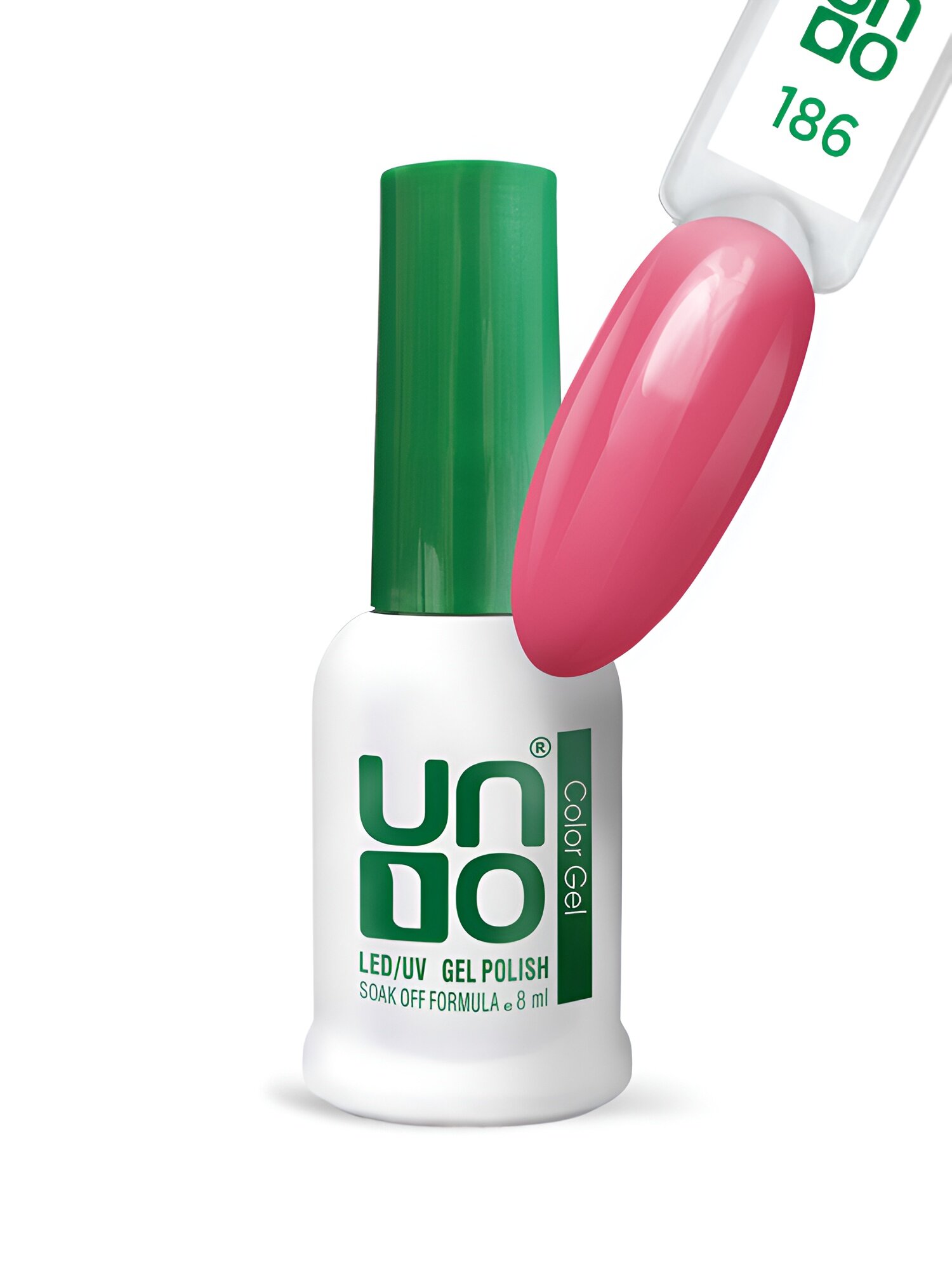 Гель-лак Uno Casual - 186 Пикантный розовый - Spicy Pink, для ногтей, soak off formula, 8 г