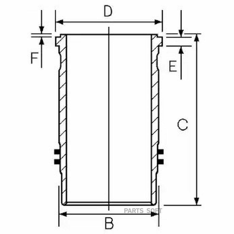 Гильза ! d123 H+F=9.41+0.75RVI Premium-385/400 MIDR 06.23.56A41/B41, ЯМЗ-650 от официального дистрибьютора, GOETZE, артикул 1545022000