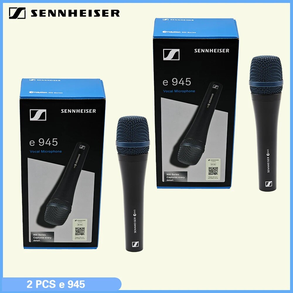 Оригинальный профессиональный динамический микрофон SENNHEISER E945, 2 шт, живые выступления, прямая трансляция, конференция, пение, оптовая продажа