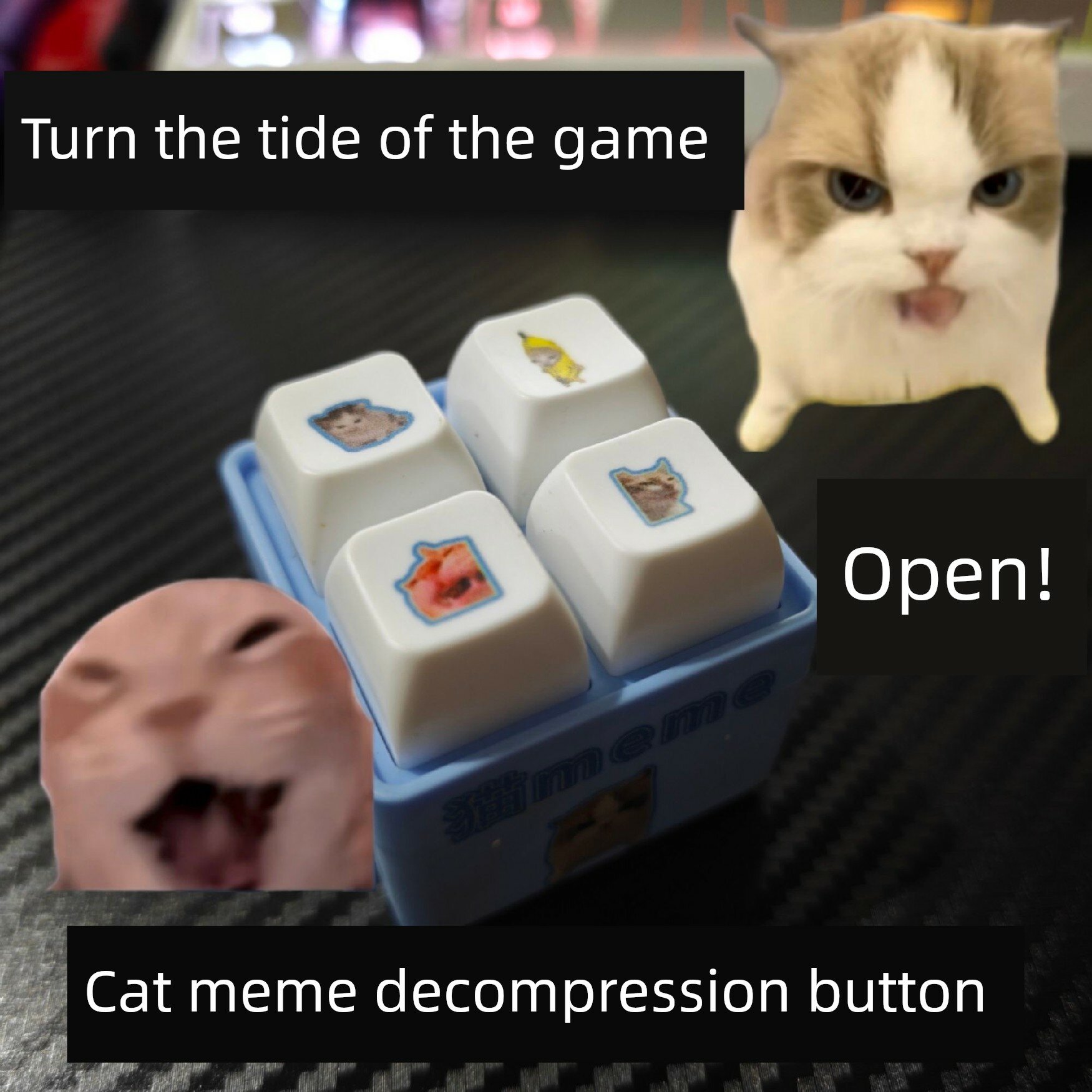 Брелок-антистресс с мемом кота и подсветкой, говорящий кулон, который поможет разрядить нервы, игрушка-кнопка со звуком